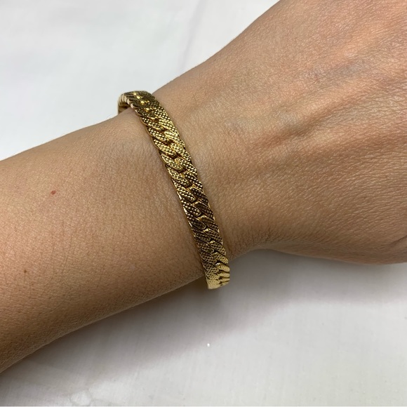 Vintage | Jewelry | Vintage Estate Gold Tone Flat Chain 8 Inch Bracelet ...